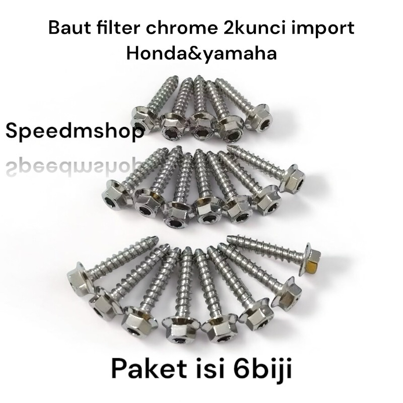 Jual BAUT FILTER PROBOLT CHROME 2KUNCI BAUT FILTER UDARA CHROME MIO ...