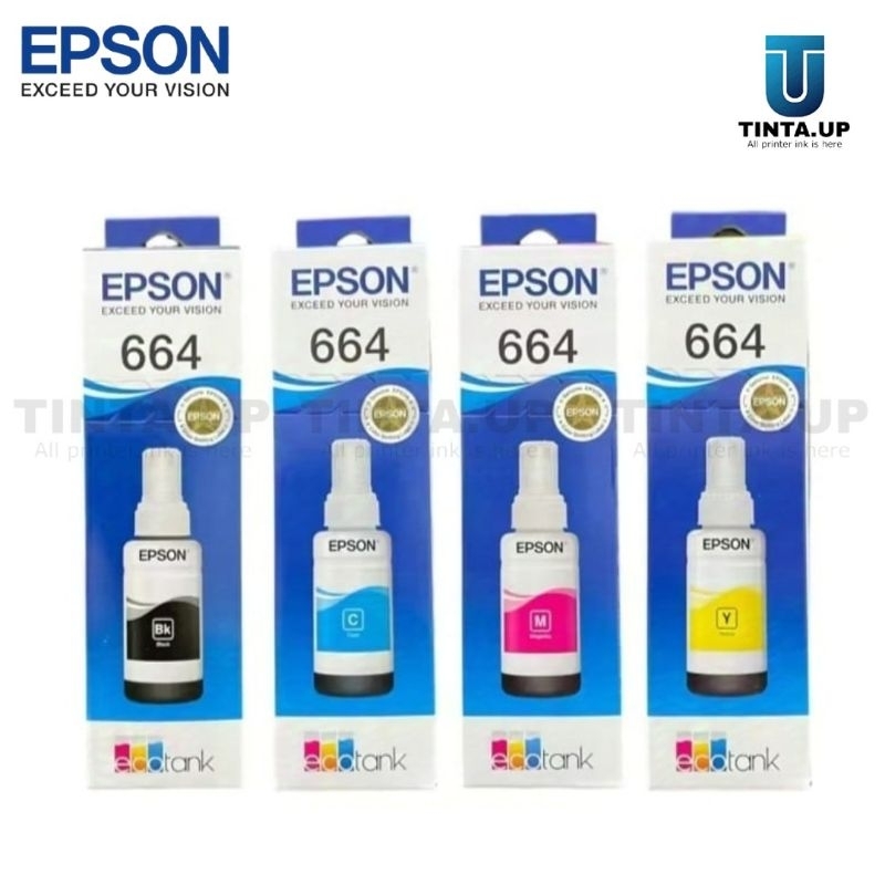 Jual 1 Set TINTA PRINTER EPSON 664 (BLACK,MAGENTA,YELLOW,CYAN) Ink L ...