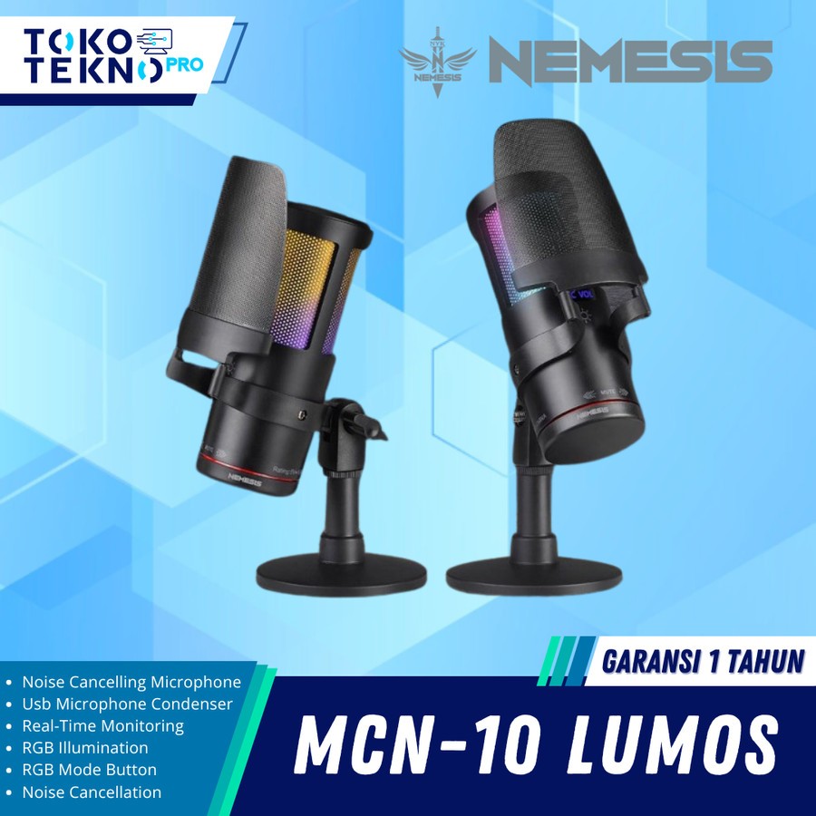 Jual NYK Nemesis Lumos MCN-10 / MCN10 Mic Condenser RGB with Noise Cancelling Microphone Mic ...