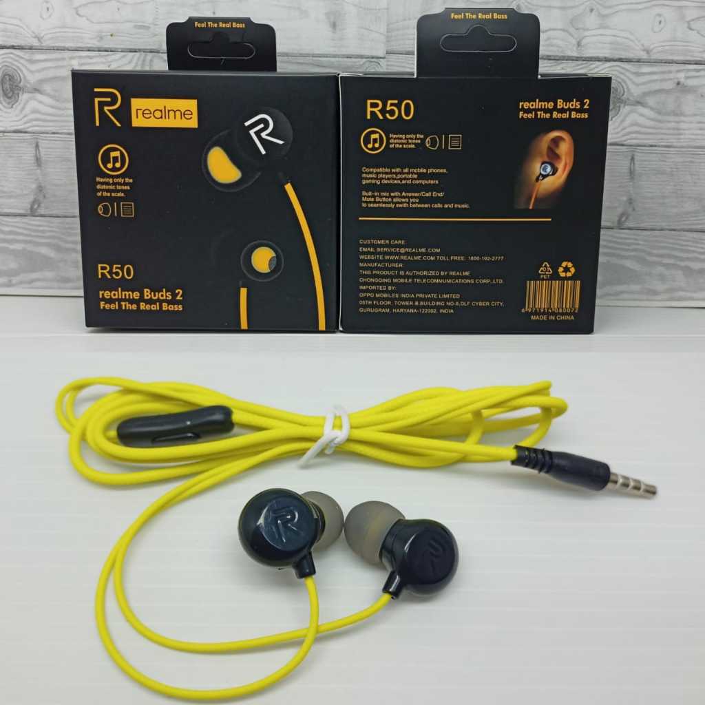 Jual HF Handsfree Realme R50 Buds 2 Extra Bass Earphone R-50 Headset ...
