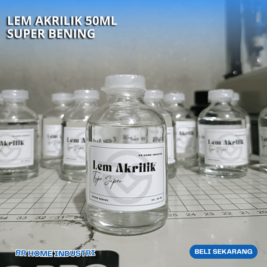 Jual Lem akrilik crystal glue SUPER 50ML + suntikan, lem acrylic super ...