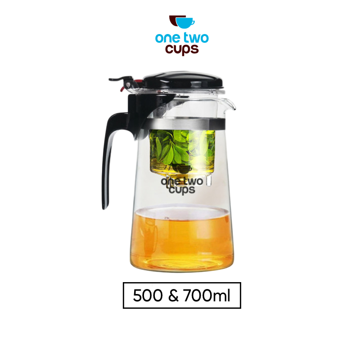 Jual One Two Cups Teko Teh Kopi Kaca Tahan Panas dengan Saringan Pitcher - K1 | Shopee Indonesia