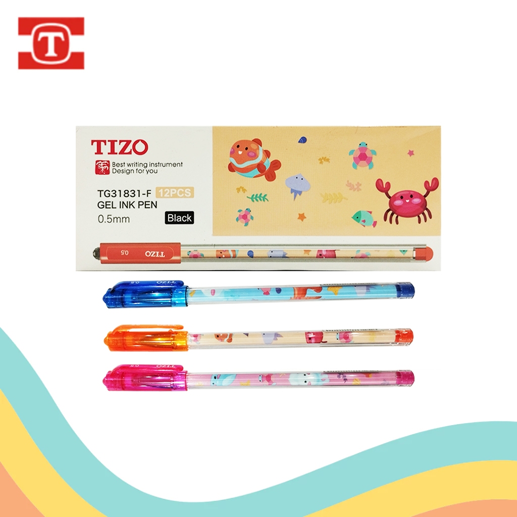 Jual GEL PEN TIZO 31831 FANCY (12 PCS) | Shopee Indonesia