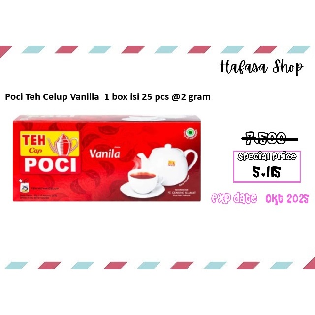 Jual Poci Teh Celup Vanilla 1 Box isi 25 pcs @ 2gr | Shopee Indonesia