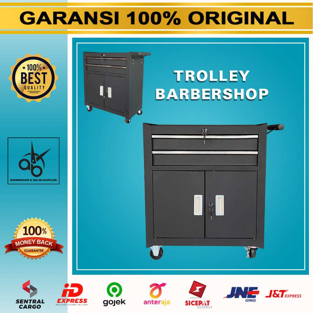 Jual Trolley Hitam TS-C004 Rak Susun Dorong Salon dan Barbershop ...