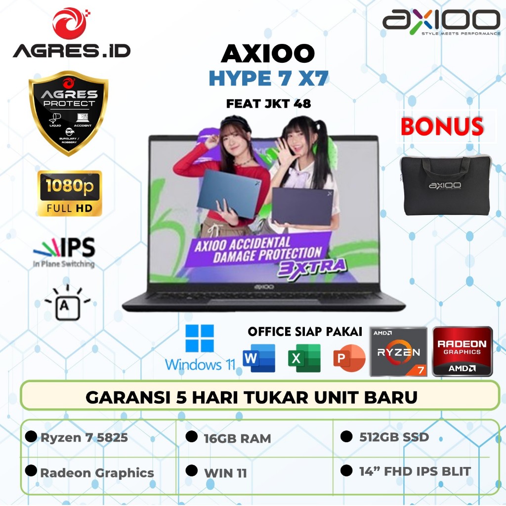 Jual [PROMO HEBOHH 7.7] Axioo Hype 7 AMD X7 Ryzen 7 5825 16GB 512GB Win 11 14" FHD IPS - Garansi ...