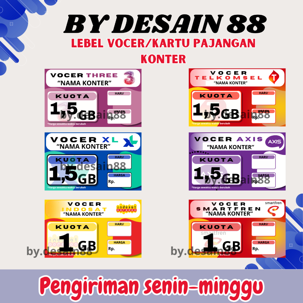 Jual DISPLAY HARGA PAKET DATA VOUCHER KUOTA LABEL VOUCHER LABEL DATA ...