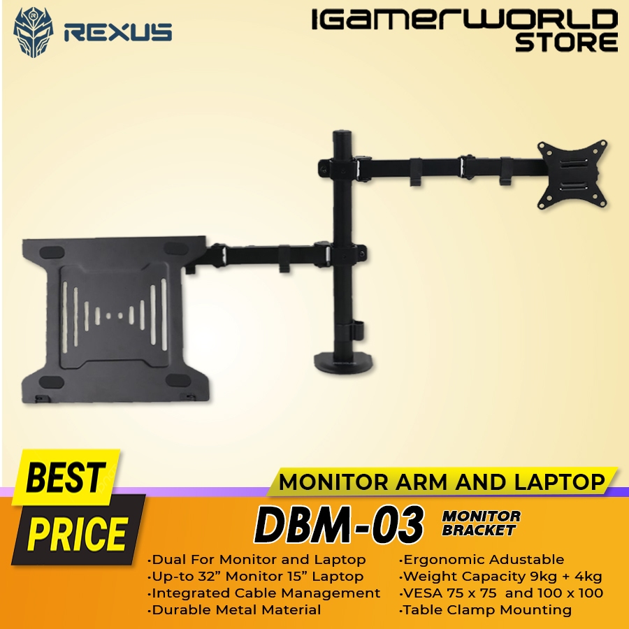 Jual Rexus Monitor and Laptop Arm Bracket DBM 03 / DBM-03 Stand Monitor ...