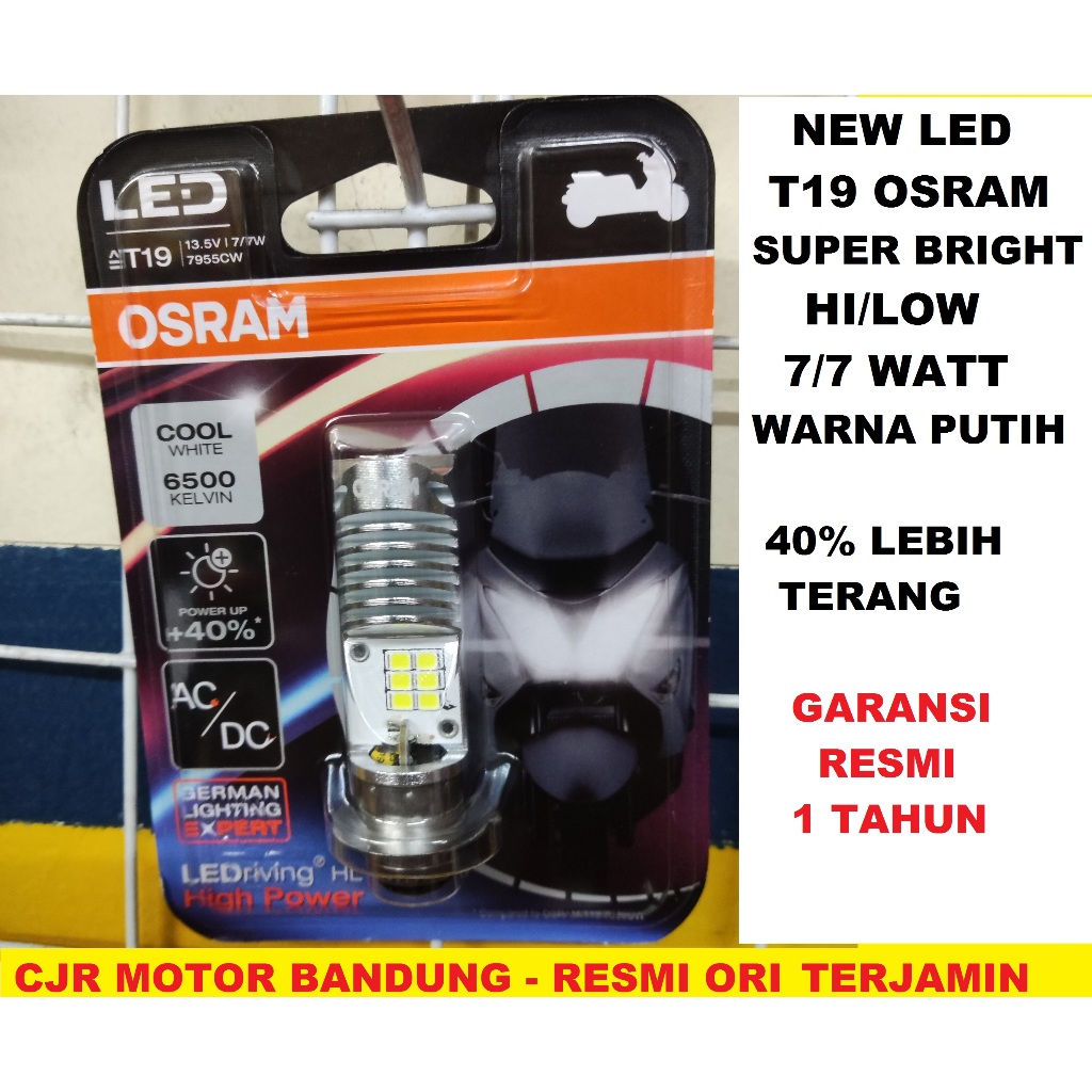 Jual OSRAM T19 LED HIGH POWER 7 WATT PUTIH LAMPU DEPAN LED MOTOR BEAT MIO SUPRA JUPITER 12V H6 ...
