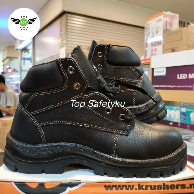 Jual Sepatu Safety Shoes KRUSHERS DALLAS Black / Sepatu safety Kerja ...