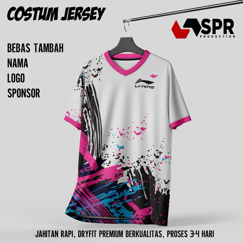 Jual BISA SATUAN JERSEY BADMINTON COSTUM FULL PRINTING SPR BD006 | Shopee Indonesia