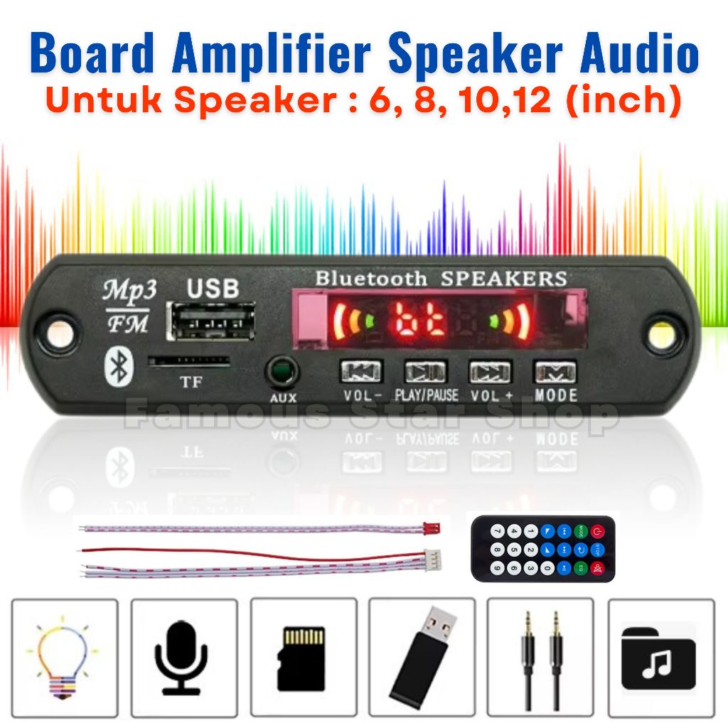 Jual Amplifier Board Karaoke Audio Bluetooth USB FM Radio TF Player ...
