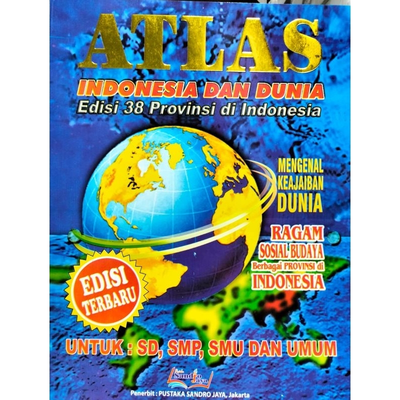Jual Buku Atlas 38 Provinsi Indonesia Dan Dunia Ukuran Besar | Shopee ...