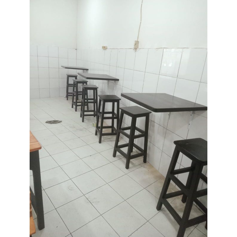 Jual meja dinding +bangku meja bar cafe warkop resto dll | Shopee Indonesia