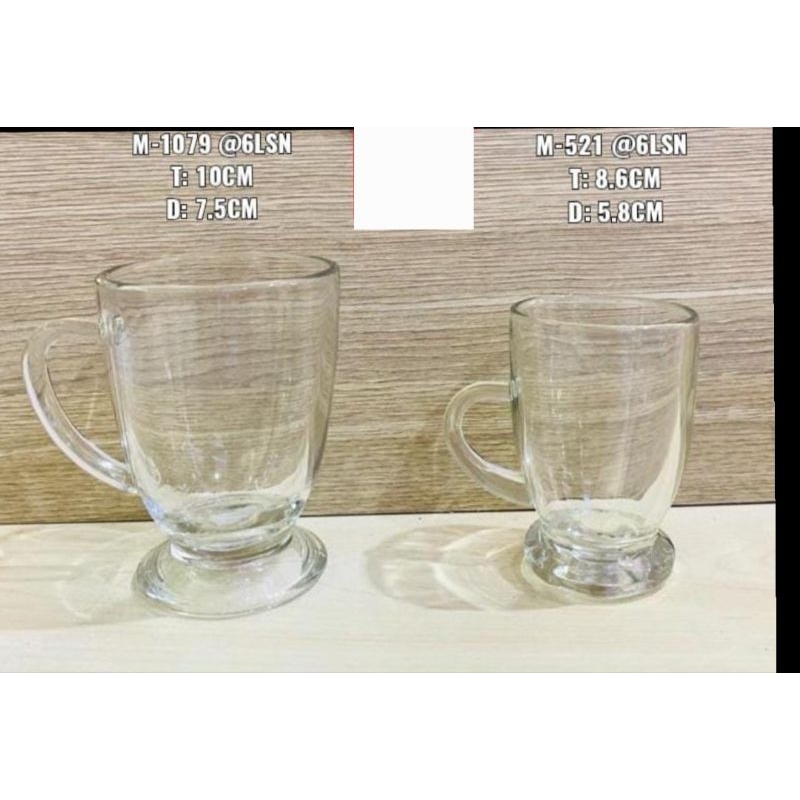 Jual gelas kopi glass kaca glass tea bening model piala isi 6 bisa bisa ...