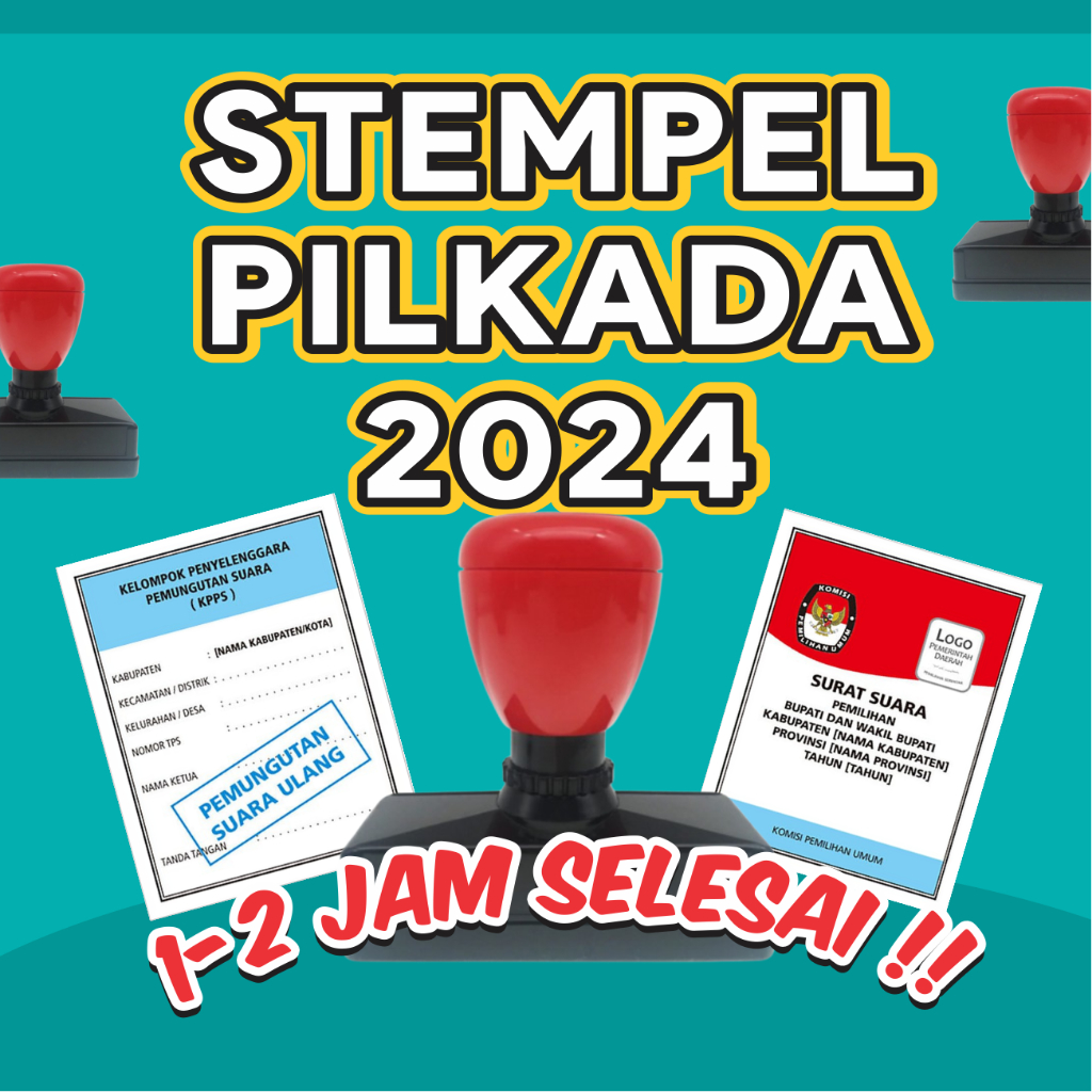 Jual STEMPEL Stample Stampel Cap Otomatis Tinta PILKADA SERENTAK 2024 ...