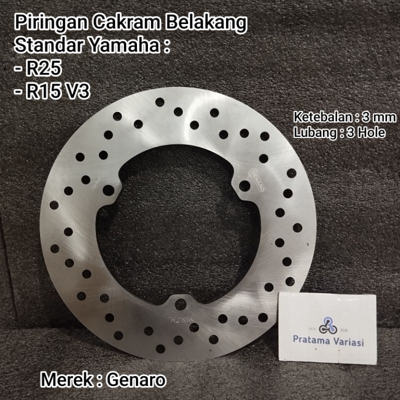 Jual Piringan Cakram BELAKANG Yamaha R25 / MT 25 / R15 V3 / 3 Lubang ...