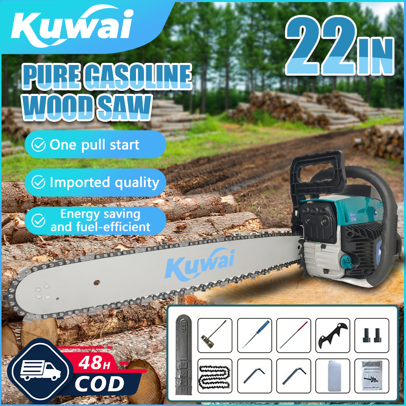 Jual KUWAI Mesin Potong Kayu 22inch bar 58CC Chainsaw 20/22/24 inch Chain Saw Gergaji Potong ...