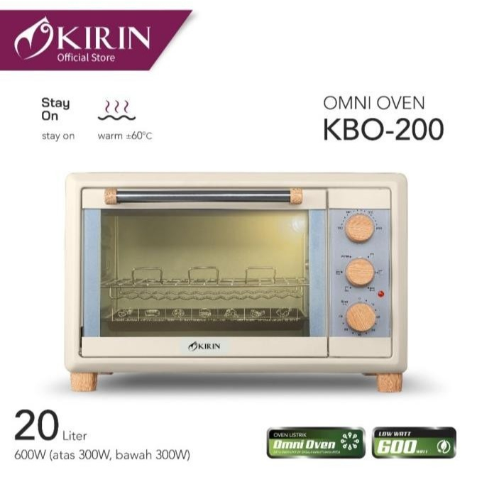 Jual Kirin Oven Listrik 20L Omni Low 300 Watt 20L KBO 200 KBO200 Keep Warm GARANSI 1 THN - Putih ...