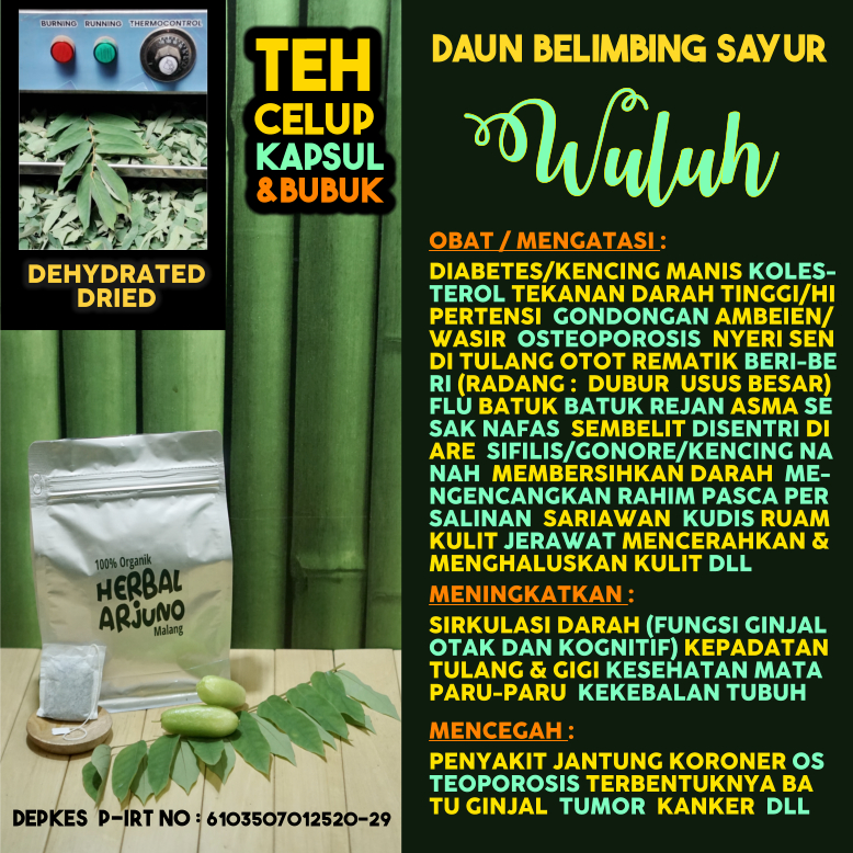 Jual Dehydrated Dried Teh Celup Kapsul Bubuk Daun Belimbing Wuluh Sayur ...
