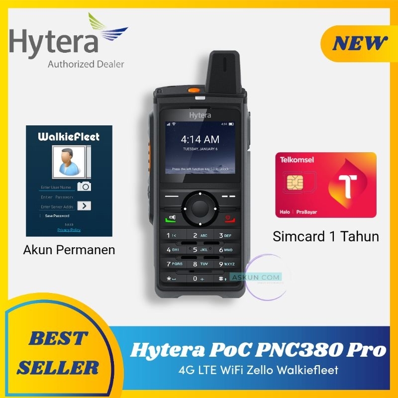 Jual Hytera PoC PNC 380 4G LTE WiFi GPS Kamera + Internet 1 Tahun ...