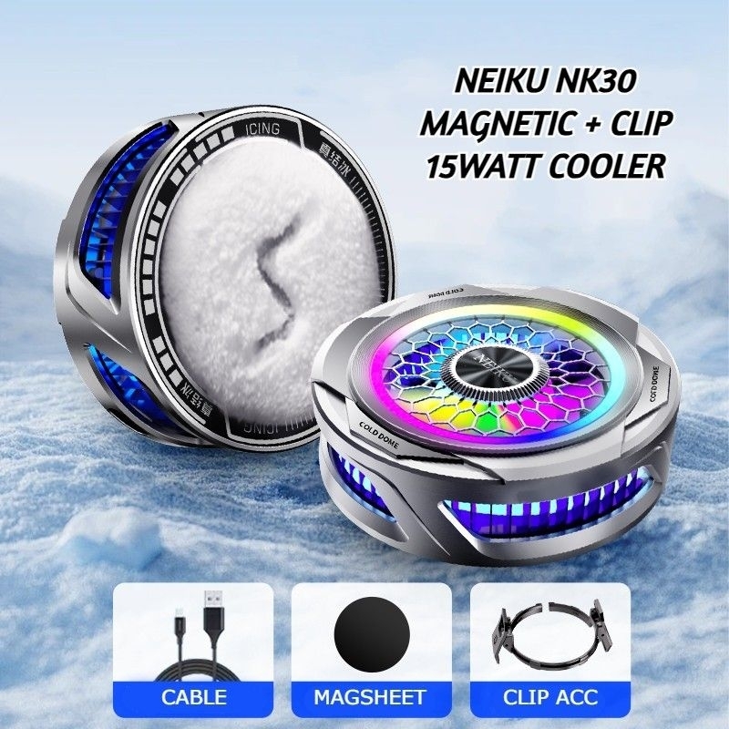 Jual Neiku NK30 RGB Fancooler Fun Phone Cooler Magnetic Clip 2in1 Pendingin Handphone | Shopee ...