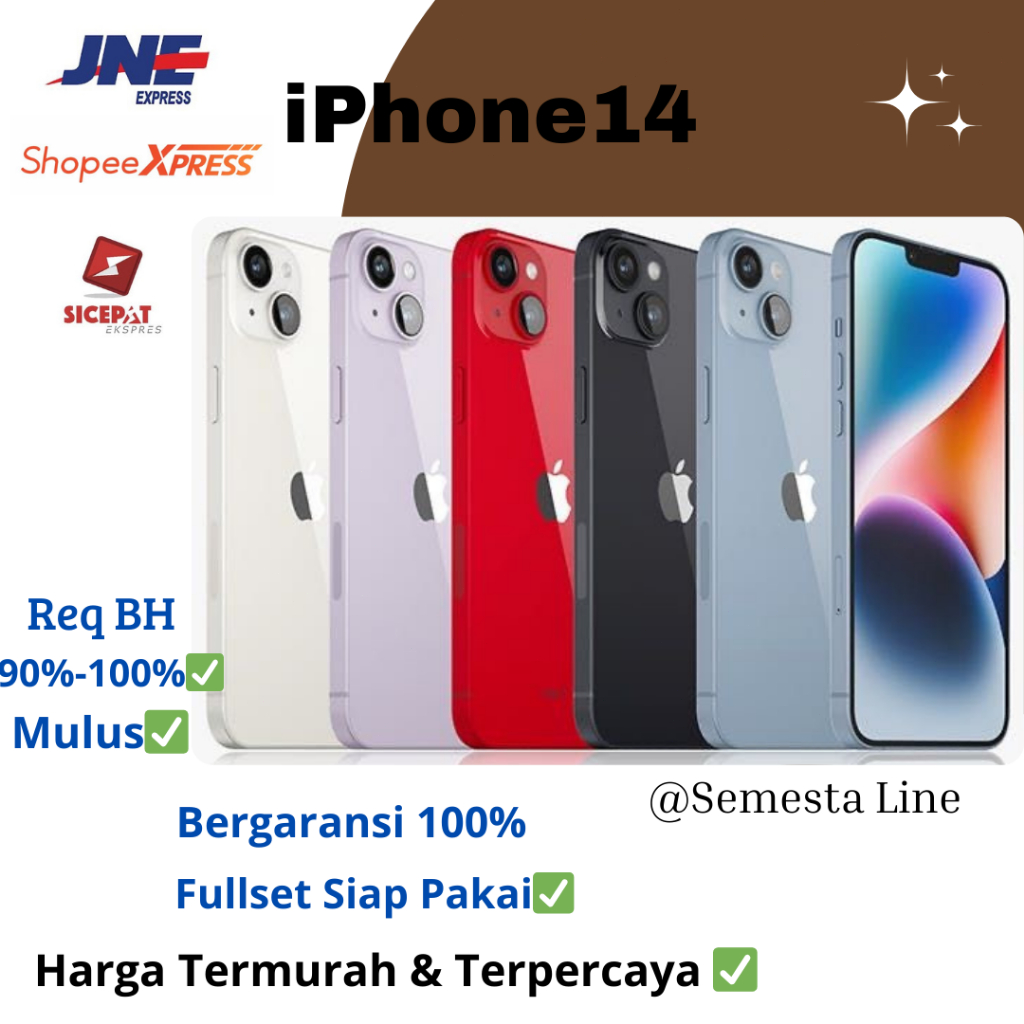 Jual !!Phonee14 128GB | Second ORIGINAL 100% MULUS 14 LIKE NEW NORMAL FULLSET | Shopee Indonesia