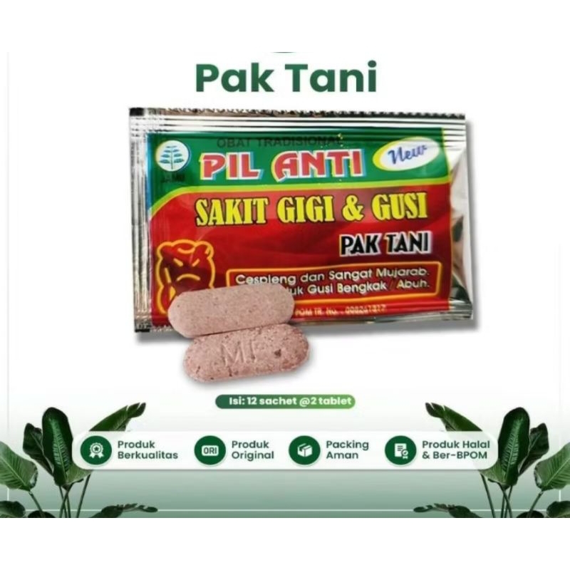 Jual (persachet) pil sakit gigi pak tani merah obat sakit gigi ampuh ...