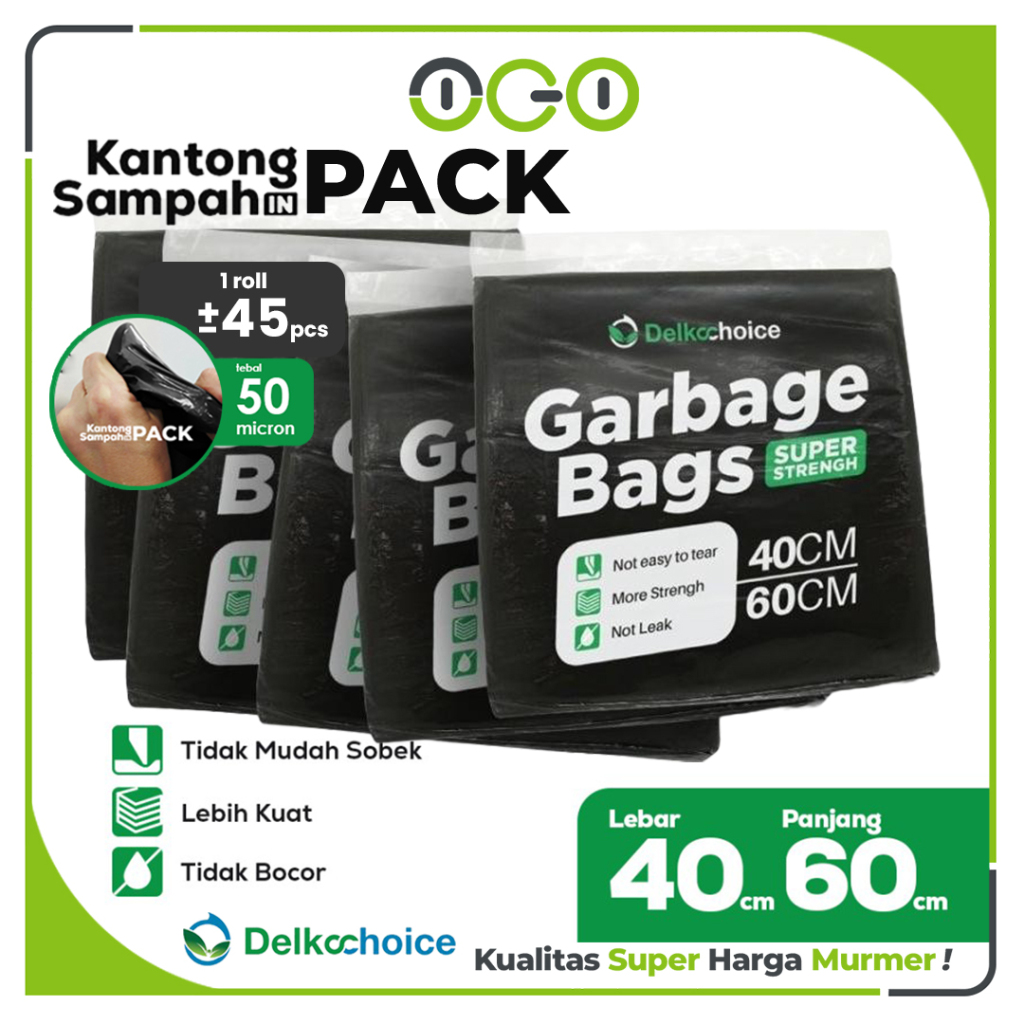 Jual Plastik Sampah Pack 40cm x 60cm Hitam Kantong Kresek / Trash Bag / Garbage Bags Tebal ...