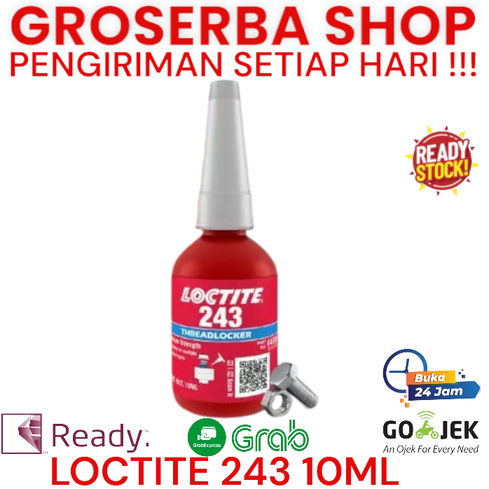 Jual LOCTITE 243 10ML ORIGINAL - LEM BAUT LOCTITE 243 10 ML HENKEL | Shopee Indonesia