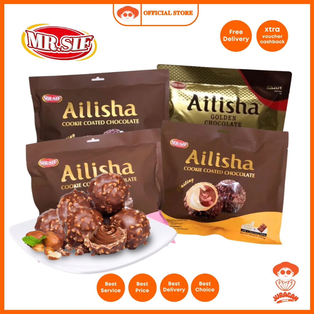 Jual Ailisha Golden Chocolate 200g Ailisha Cookie Coated Chocolate ...