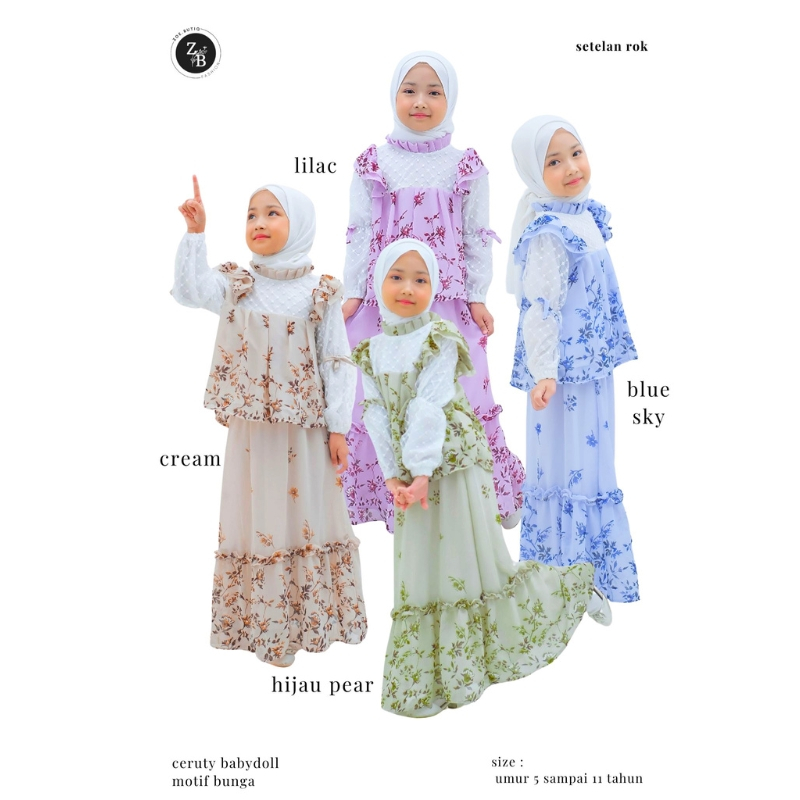 Jual Setelan Rok Gamis Anak Perempuan One Set Atasan dan Rok Terbaru ...