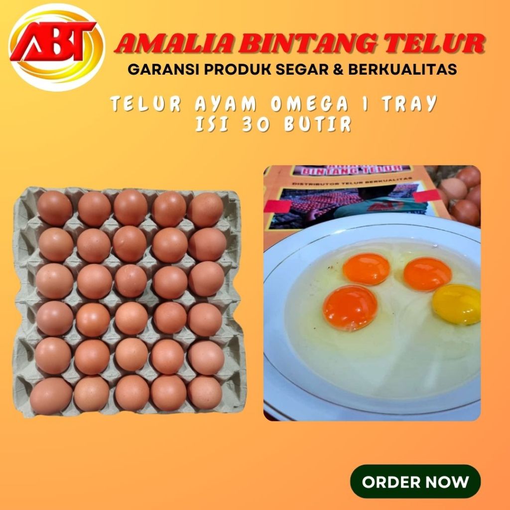 Jual ABT - Telur Ayam Omega 3 1 tray isi 30 butir Lezat dan Bergizi ...