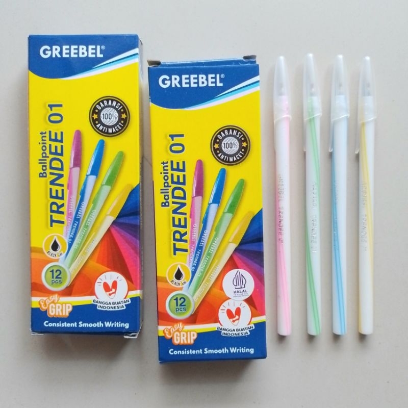 Jual Pulpen Ballpoint Greebel Trendee 0.1 ( 12 Pcs ) [ Original ...