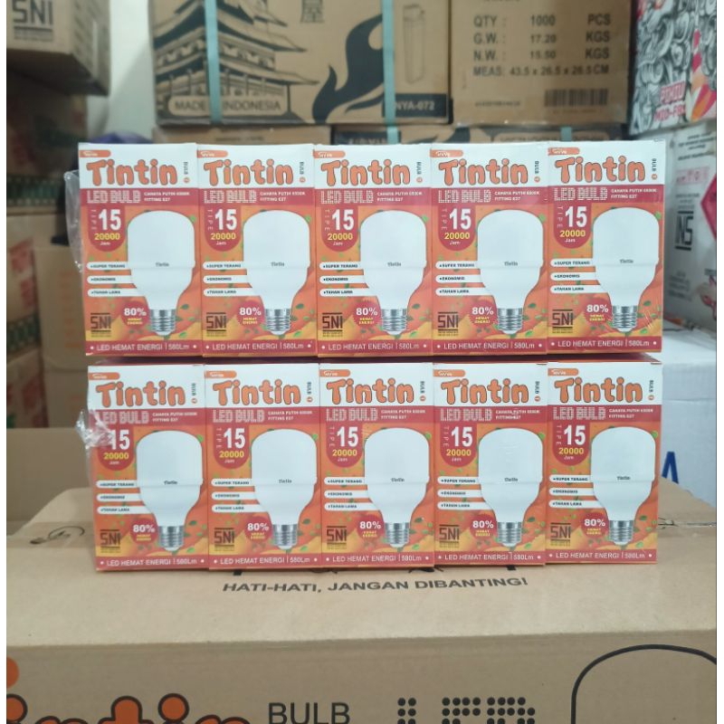 Jual Lampu TinTin 15 Watt 10PCS LED BULB | Shopee Indonesia