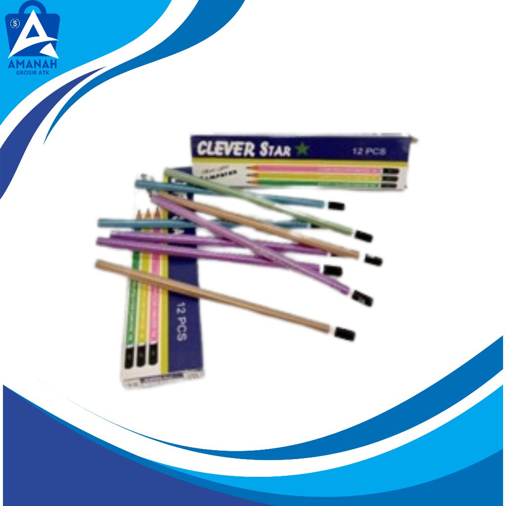 Jual Pensil / Potlot / Pena CLEVER 2B motif warna - Pensil Station 2b ...