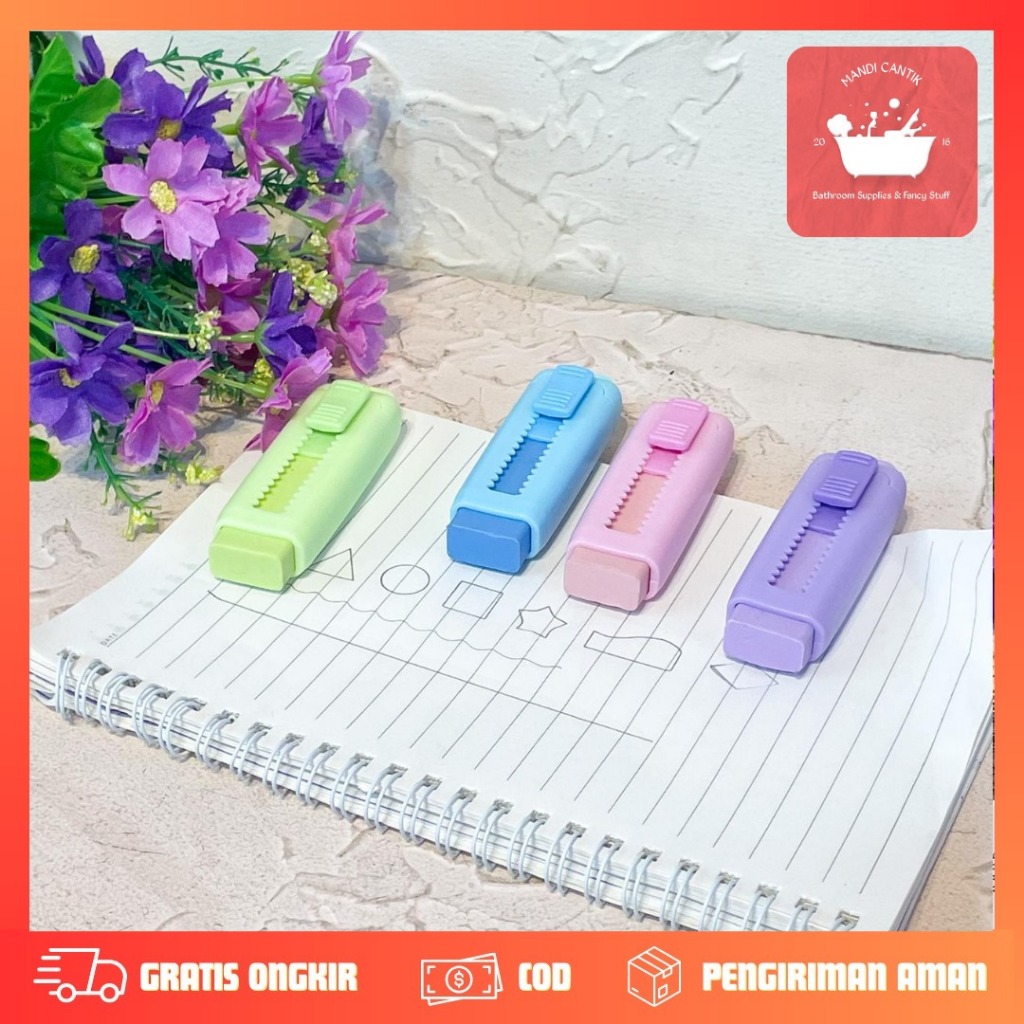 Jual Penghapus Model Cutter Pensil Dorong Warna Pastel ER-1652 ...