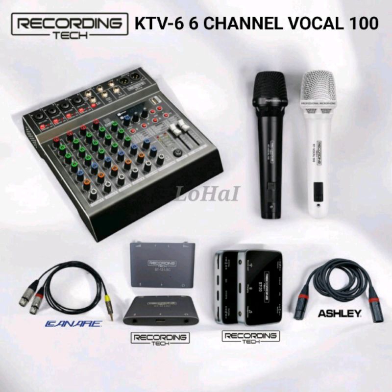 Jual Paket Mixer Recording Tech KTV6 Live Streaming ST12 LSC ST20 Mic ...