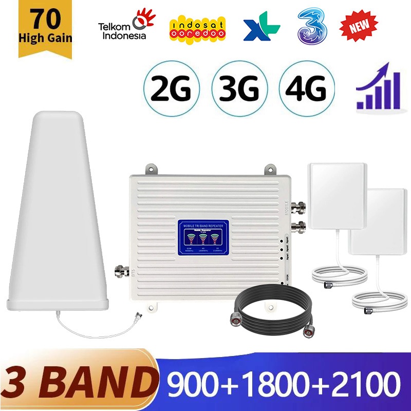 Jual Dua Antena indoor Set LTE GSM2G 3G 4G 5G HP Sinyal Booster 3-Band ...
