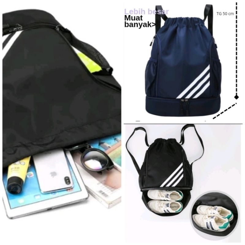 Jual Tas serut outdoor tas traveling/ tas sport unisex tas olahraga tas ...