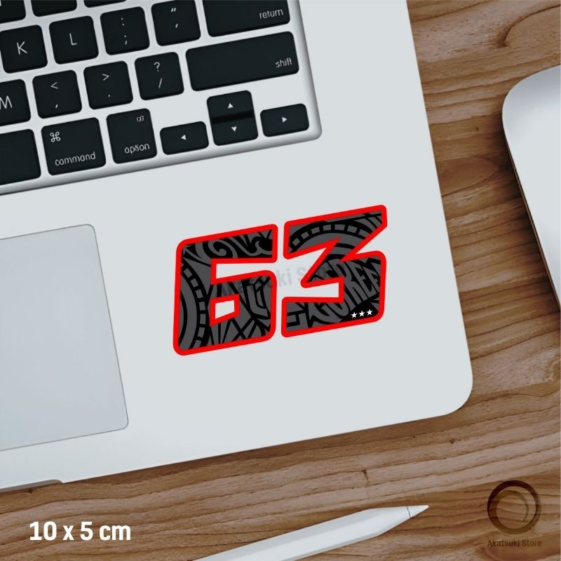 Jual Sticker Stiker 63 Hitam Motif Pecco Bagnaia 2025 | Shopee Indonesia