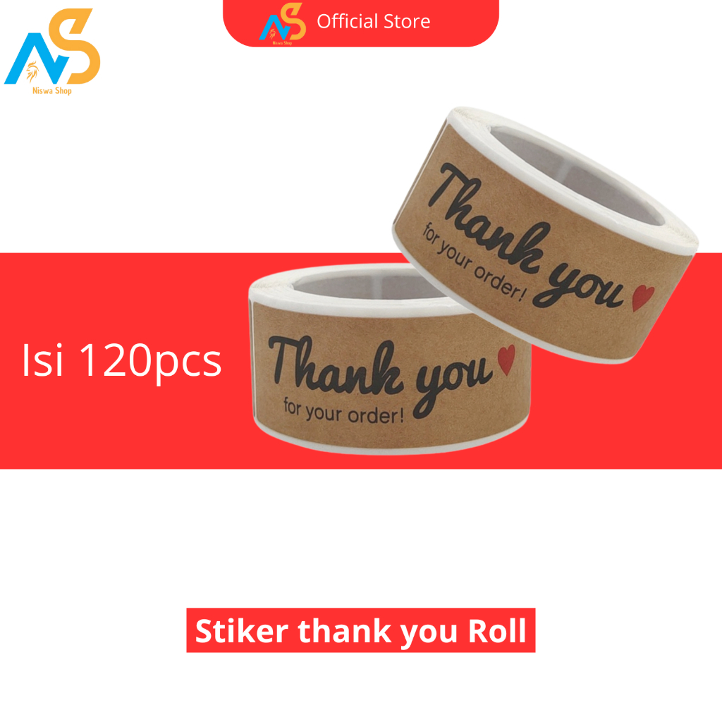 Jual Stiker Thank You Panjang Isi 120 pcs - Stier Label Kemasan ...