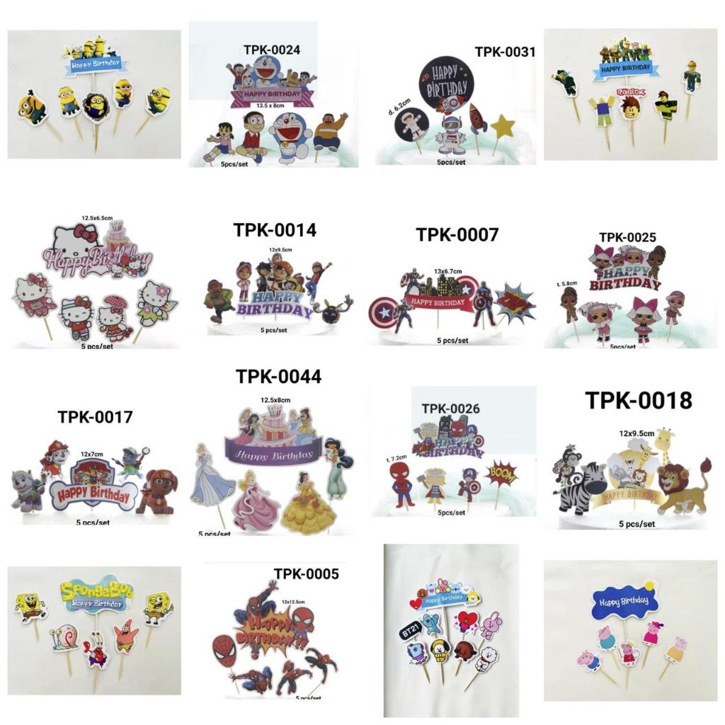 Jual cake toper karakter / cake topper kartun | Shopee Indonesia