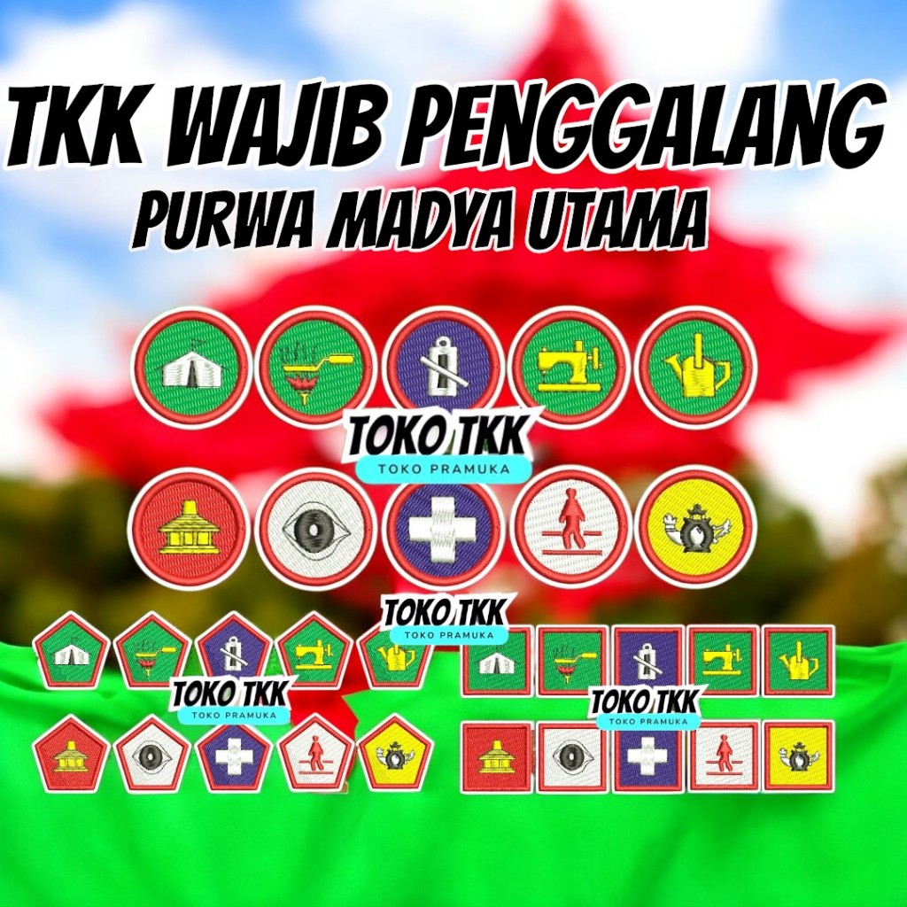 Jual Tkk wajib penggalang SMP bordir (1 paket dapat 10 pcs) | Shopee Indonesia