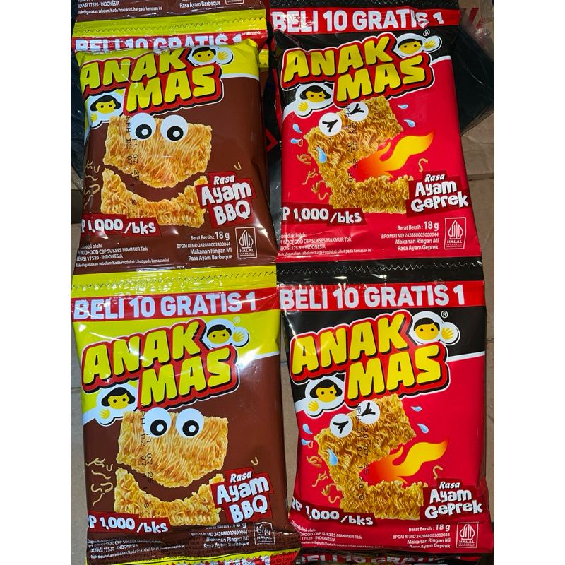 Jual Anak Mas Snack mie jadul isi 10 bonus 1 | Shopee Indonesia