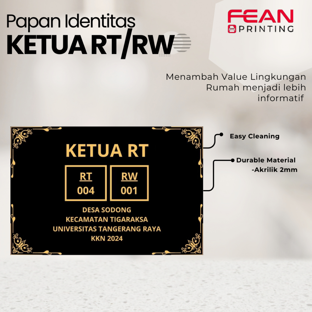 Jual PAPAN IDENTITAS RUMAH KETUA RT/RW | Shopee Indonesia