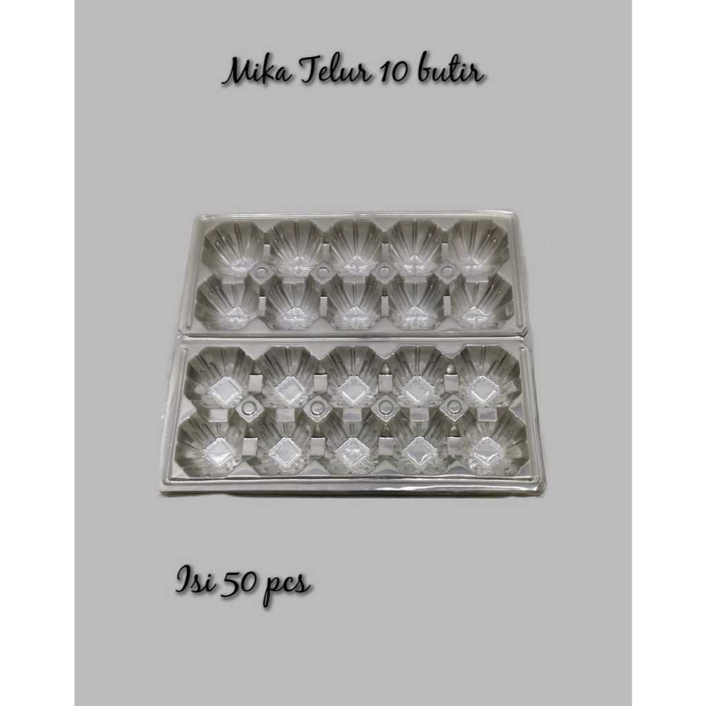 Jual MIKA TELUR EGG TRAY BOX BENING NON KANCING 10 TELUR ISI 50 pcs ...