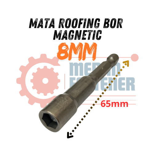 Jual Mata Roofing Bor Magnetic Nut Setter 8mm Magnet Adjuster 65mm ...