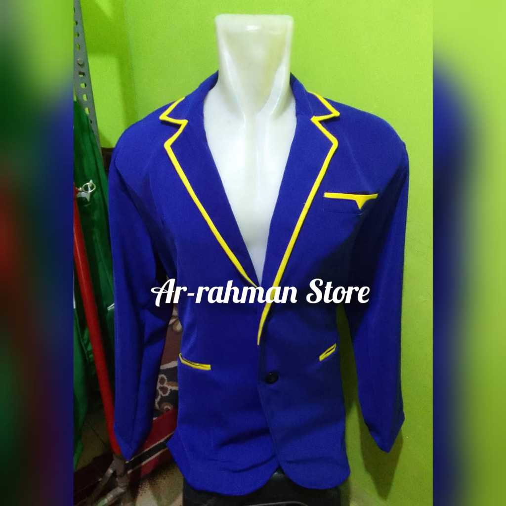 Jual Almamater biru II almet biru lis kuning II almamater sekolah ...