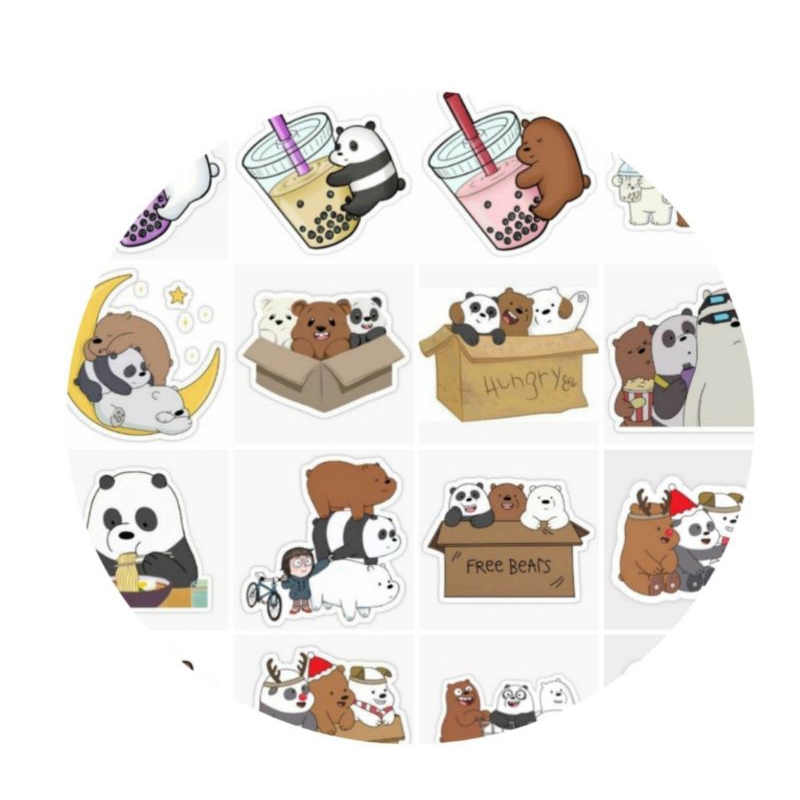 Jual (READY TANPA PO) STICKER WE BARE BEARS isi 50 pcs | Shopee Indonesia